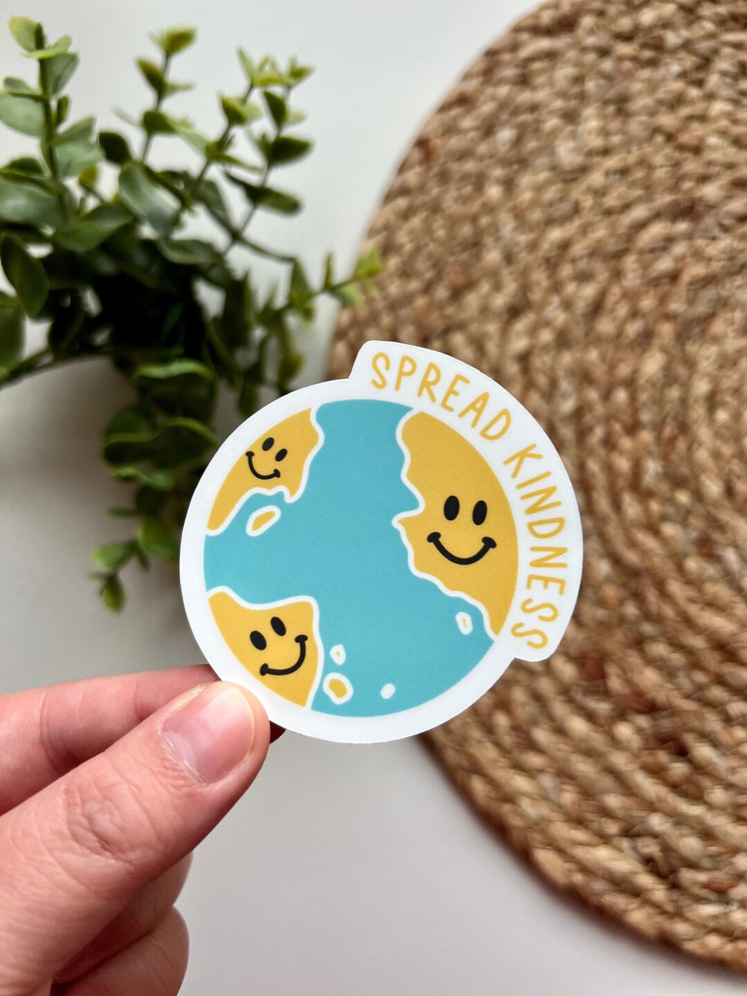 Spread Kindness Vinyl Sticker, Self Love Sticker, Earth Sticker ...