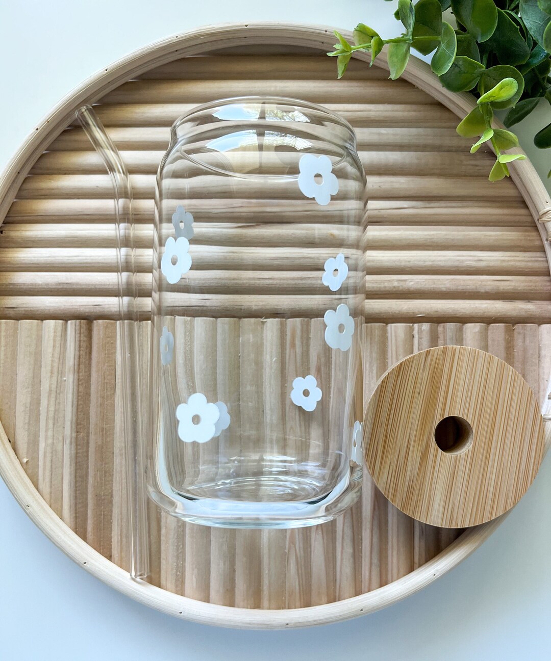 Mini Retro Flower Beer Glass, Iced Coffee Glass, Birthday Gift for ...