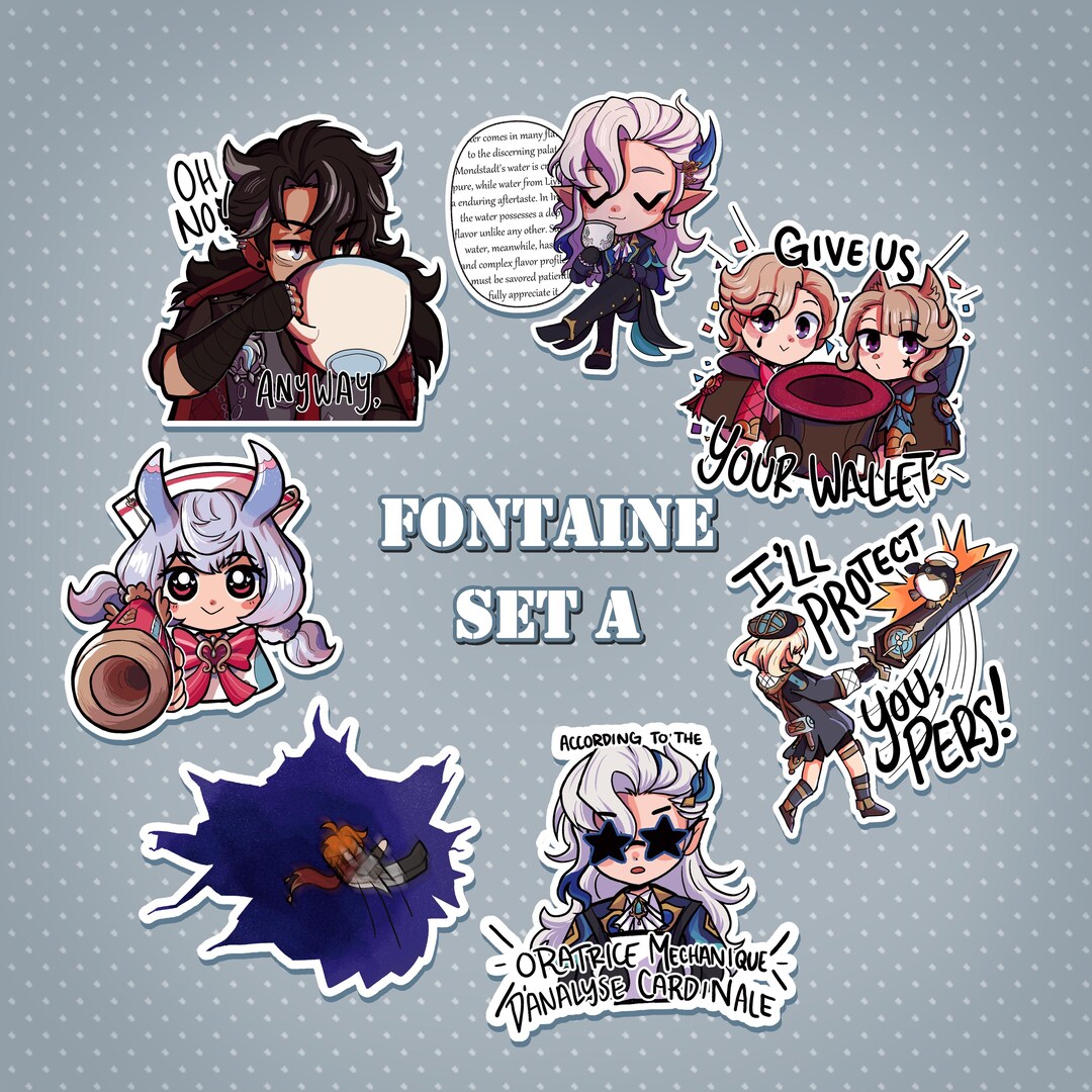 Fontaine Meme Stickers (set A) - Etsy