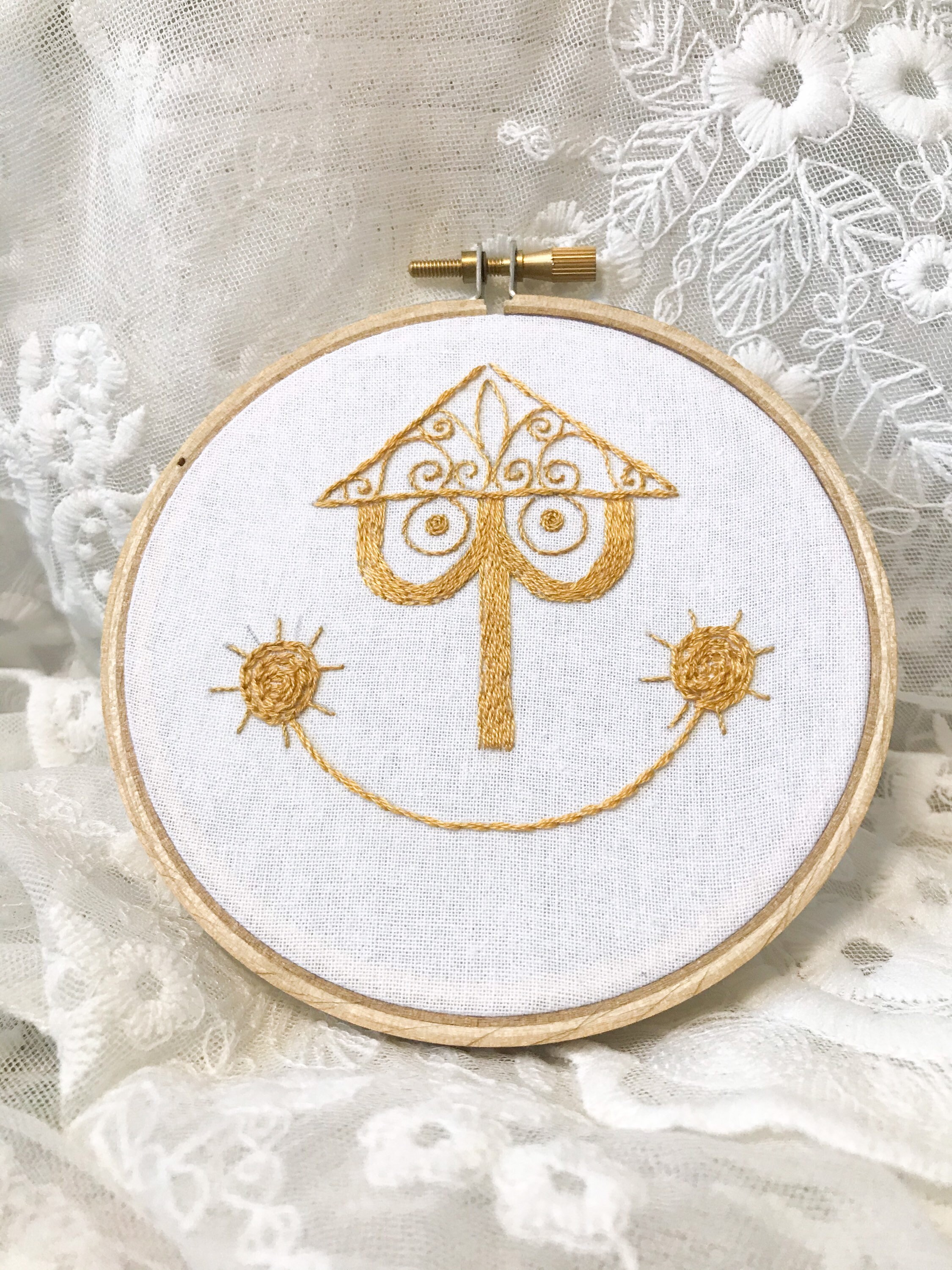 Its a Small World Clock Face Embroidery Hoop Art Hand Made Item Home ...