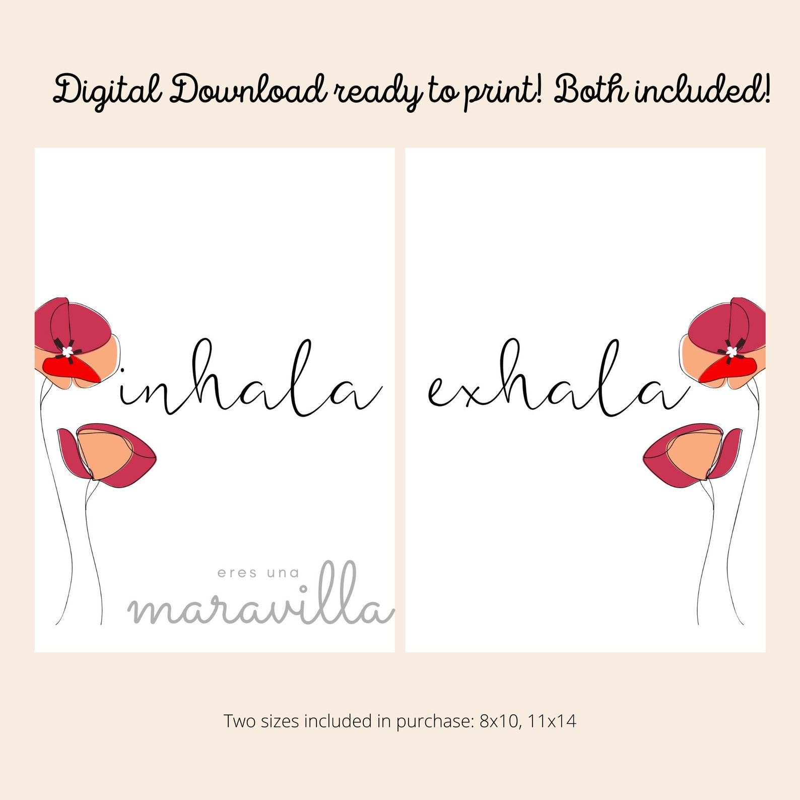 Inhala Exhala Printable Download Inhale Exhale Mexican Wall - Etsy