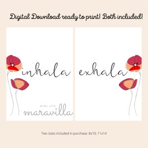 Inhala Exhala Printable Download, Inhale Exhale Mexican Wall Art ...