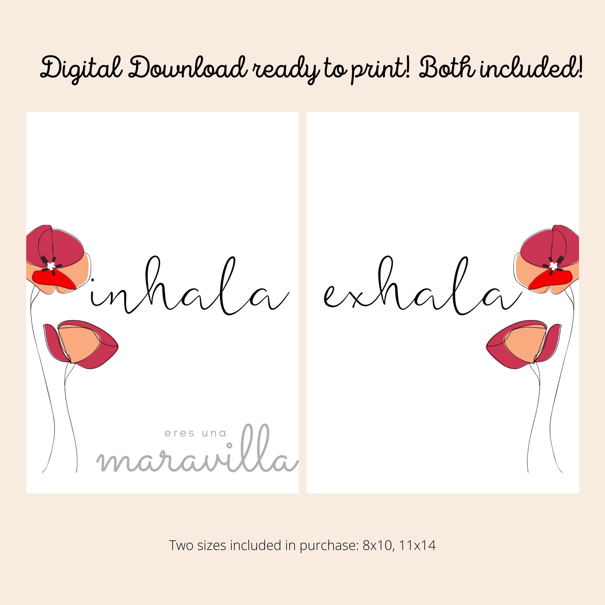 Inhala Exhala Printable Download Inhale Exhale Mexican Wall | Etsy