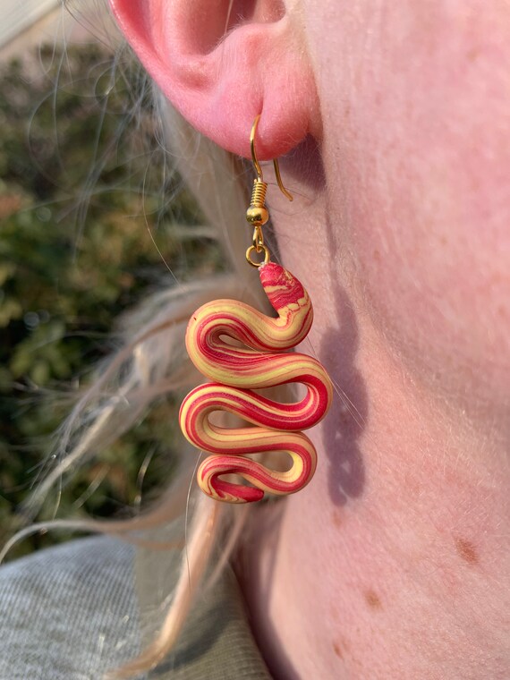 Rainbow Marbled Multi-colored Snake Polymer Clay Handmade - Etsy