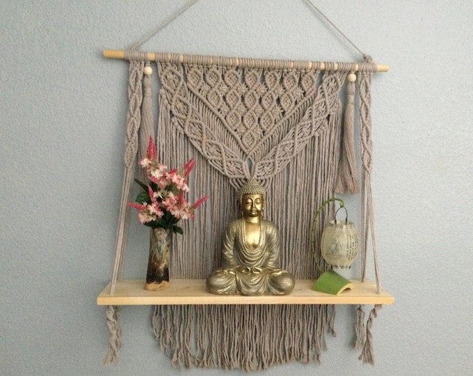 Macrame Wall Shelf Macrame Display Shelf Floating Shelf - Etsy