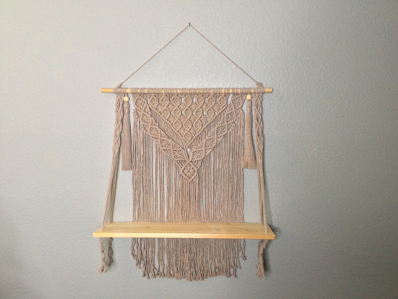 Macrame Wall Shelf Macrame Display Shelf Floating Shelf - Etsy