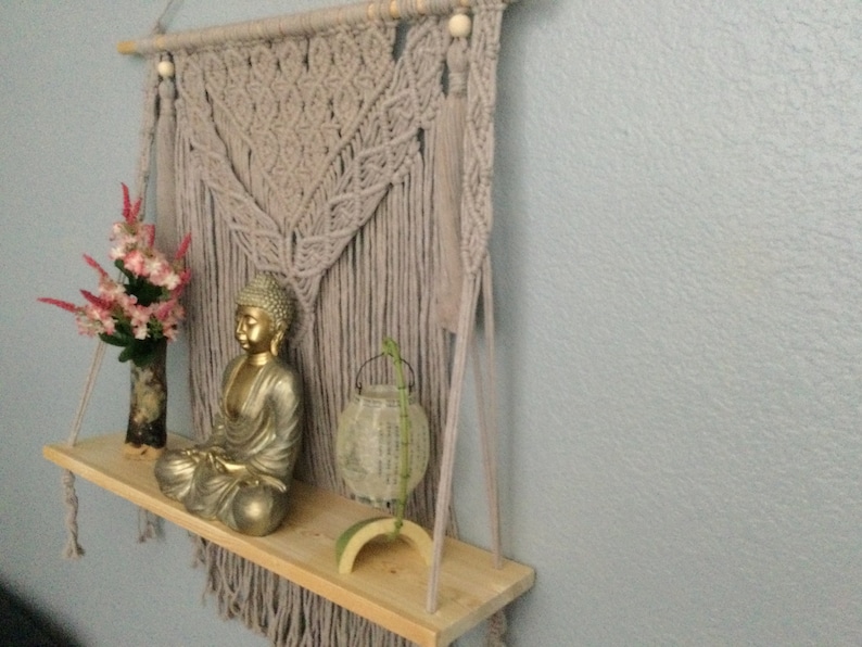 Macrame Wall Shelf Macrame Display Shelf Floating Shelf - Etsy
