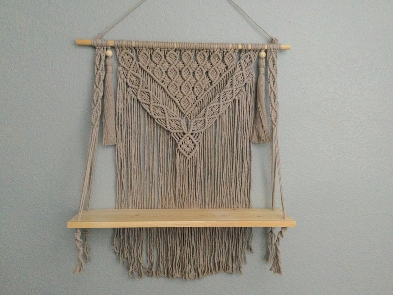 Macrame Wall Shelf Macrame Display Shelf Floating Shelf - Etsy