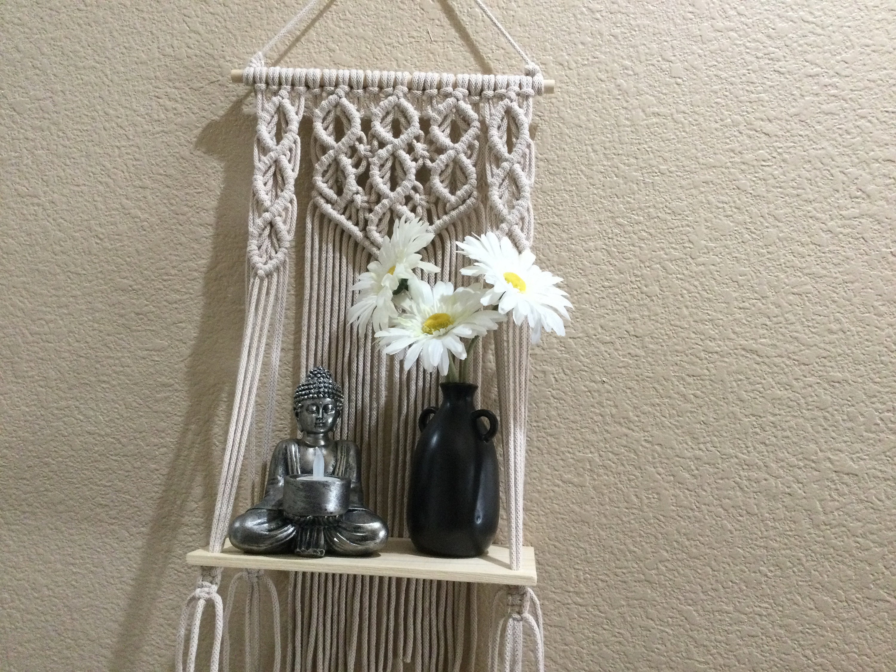 Macrame Wall Shelf Macrame Display Shelf Floating Shelf - Etsy
