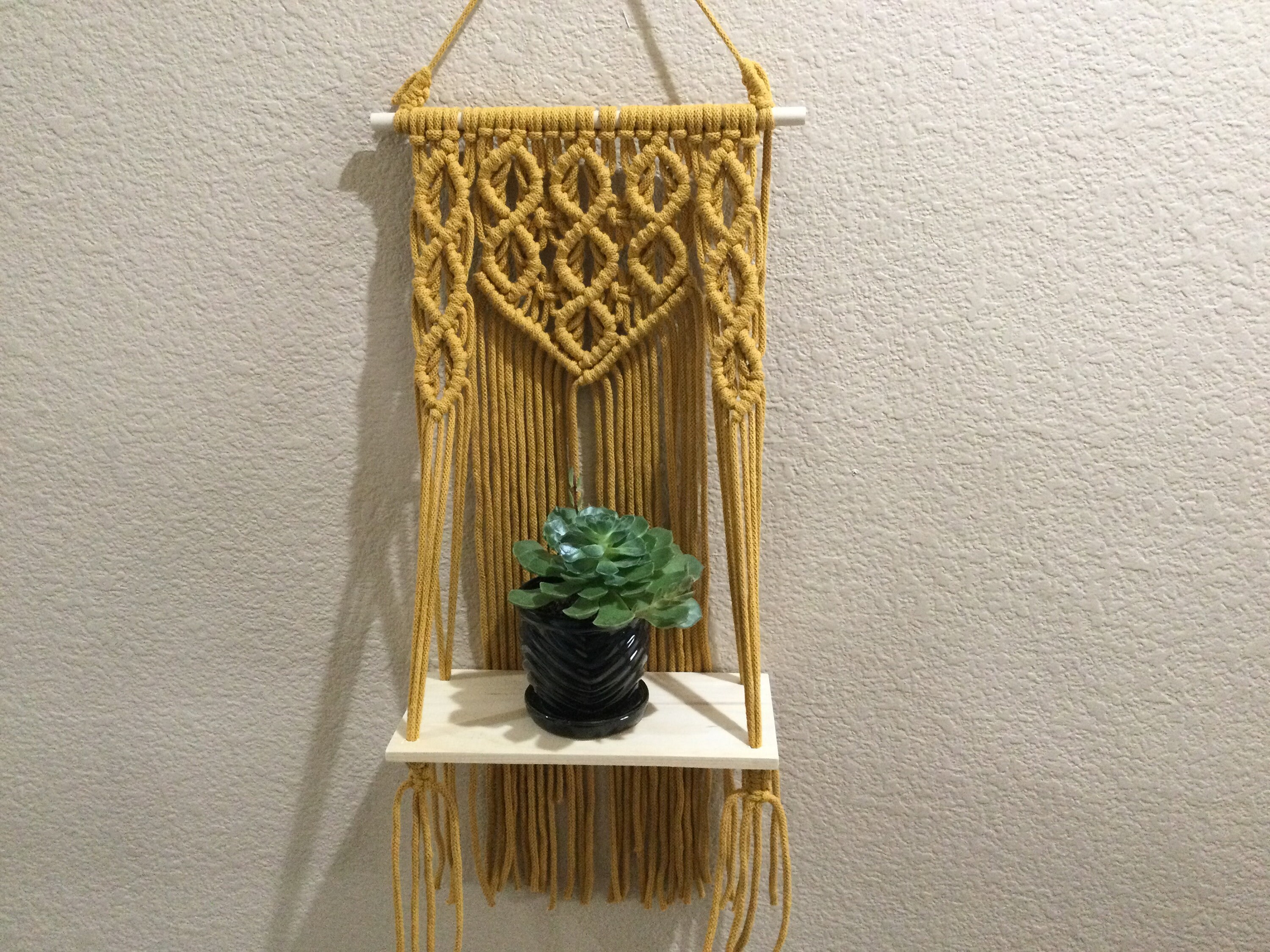 Macrame Wall Shelf Macrame Display Shelf Floating Shelf - Etsy