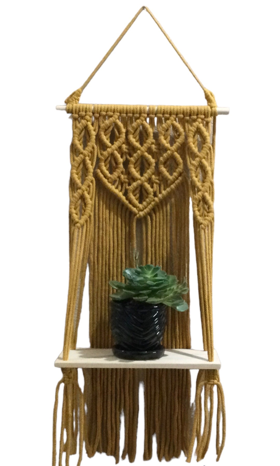 Macrame Wall Shelf Macrame Display Shelf Floating Shelf - Etsy