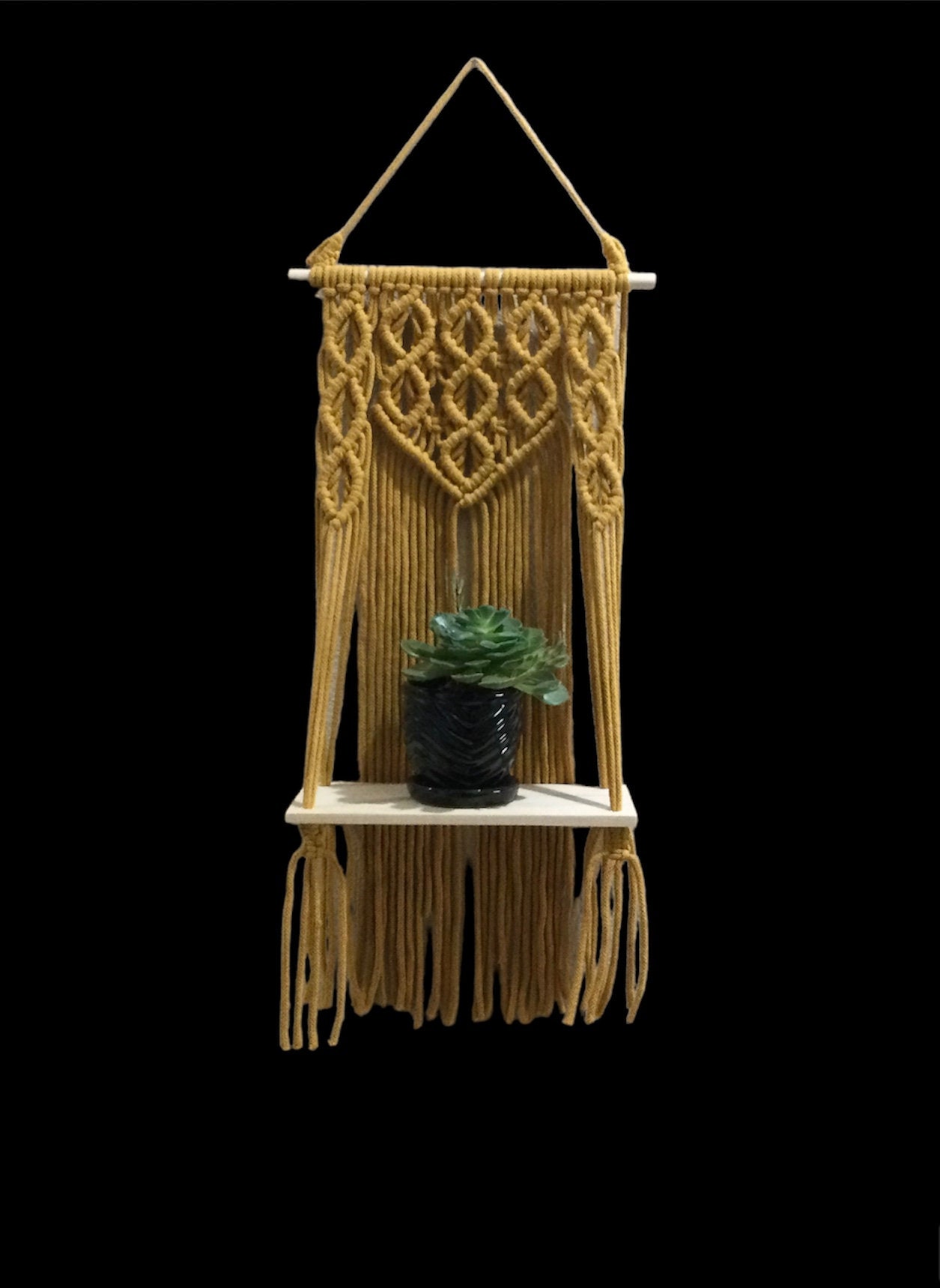 Macrame Wall Shelf Macrame Display Shelf Floating Shelf - Etsy