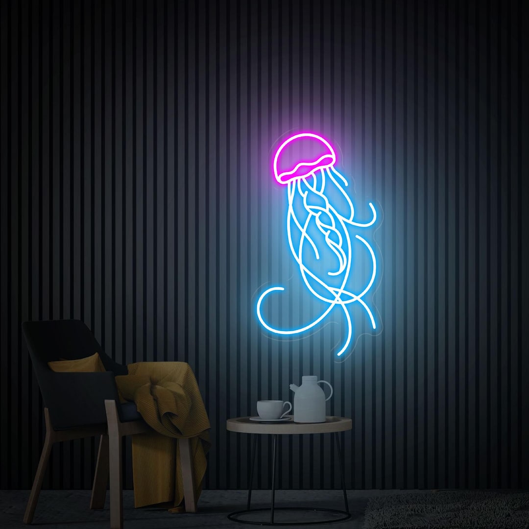 Jellyfish Neon Sign, Jellyfish Wall Art, Ocean Led Sign, Custom Neon ...