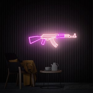 AK47 Neon Sign, AK 47 Neon Pistol LED Neon Lights, Custom Neon Sign ...