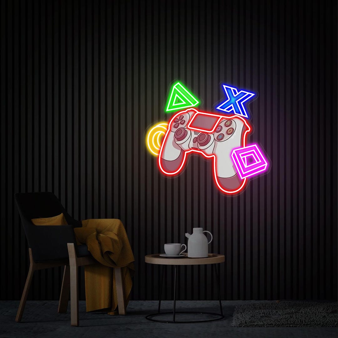 Game Controller Neon Sign Light Acrylic Artwork, Gaming Room Decor ...