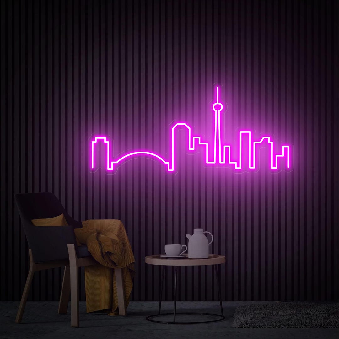 Toronto Neon Sign, Toronto Skyline Led Sign, Custom City Skyline Neon ...