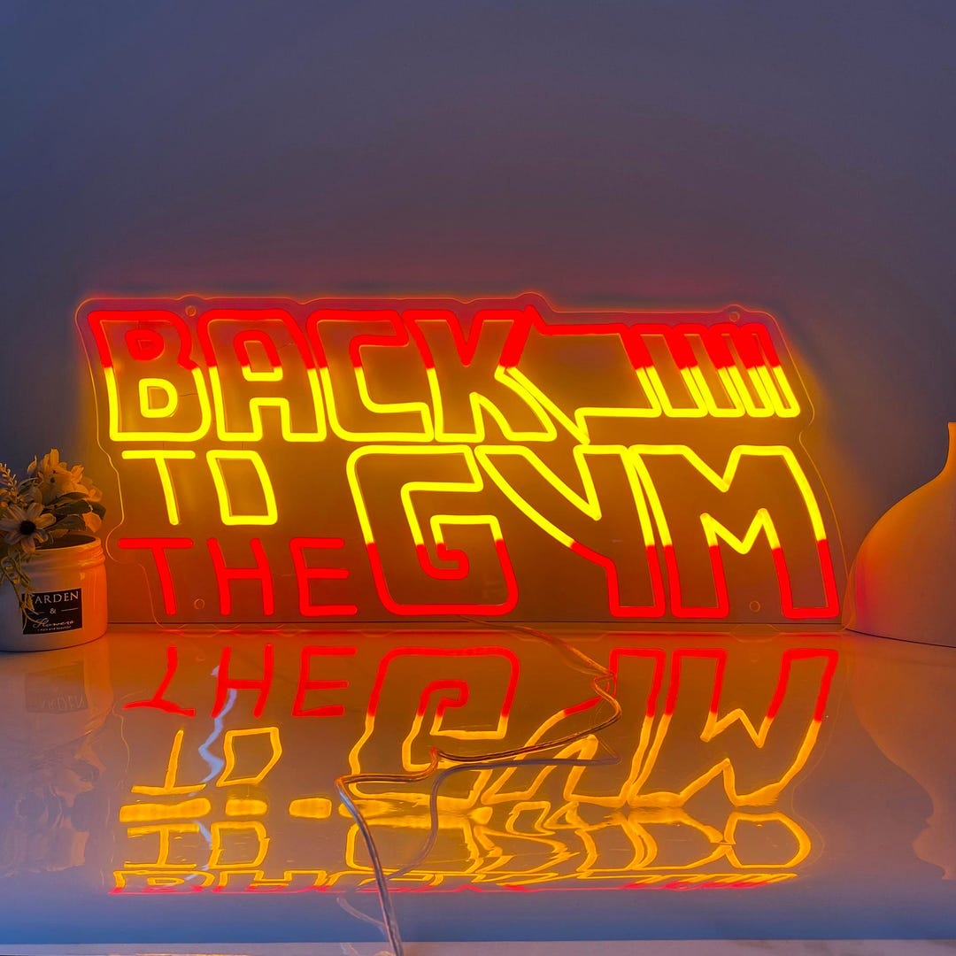 Back to the GYM Neon Sign, Gym Wall Decor, Custom Gym Neon Light, Home ...