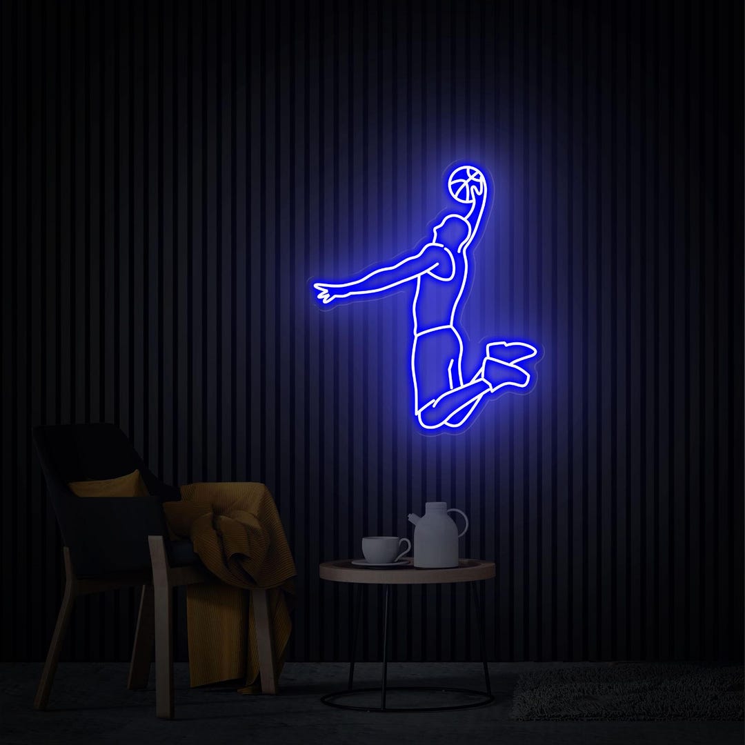 Basketball Player Neon Sign, LED Neon Pop Art Sign Custom Basketball ...