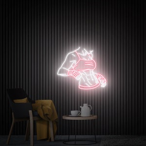 Female Boxer Neon Sign, Boxing Gym Decor, Women Body Neon Sign, Female ...