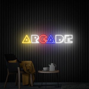Arcade Neon Sign, Gameroom LED Decor, Custom Arcade Sign, Retro Game ...