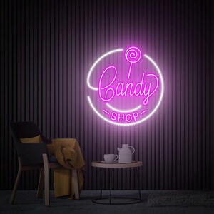 Candy Shop Neon Sign, Candy Store Decor, Custom Neon Sign, Candy Bar ...