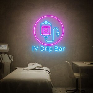 IV Drip Bar Neon Sign, IV Therapy Led Light Sign, Beauty Salon Decor ...