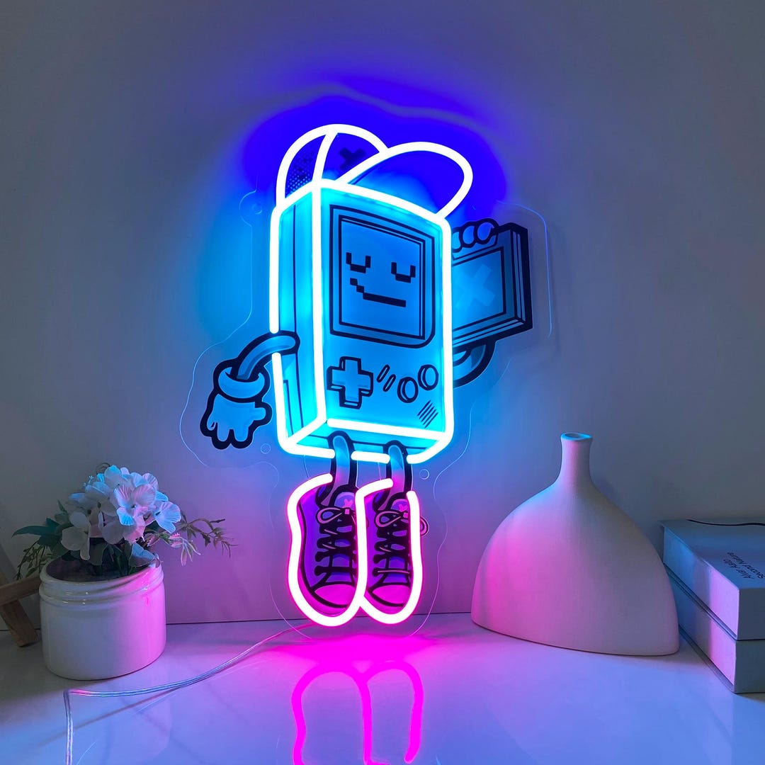 Gameboy Led Neon Acrylic Artwork, Game Neon Sign, Gaming Room Decor ...