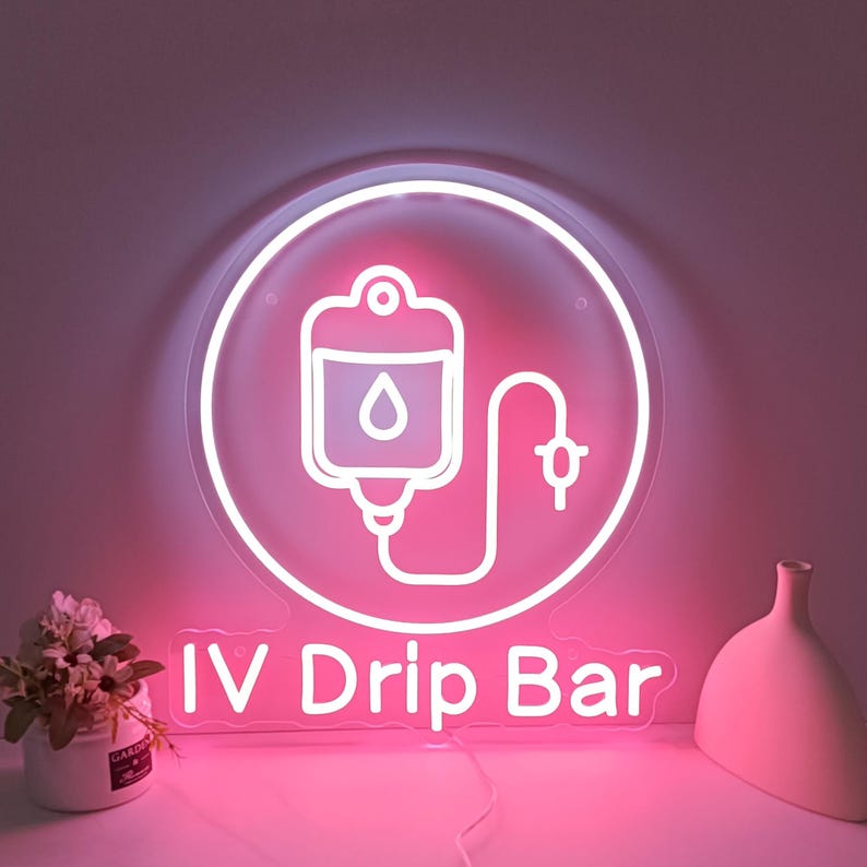 IV Drip Bar Neon Sign, IV Therapy Led Light Sign, Beauty Salon Decor ...