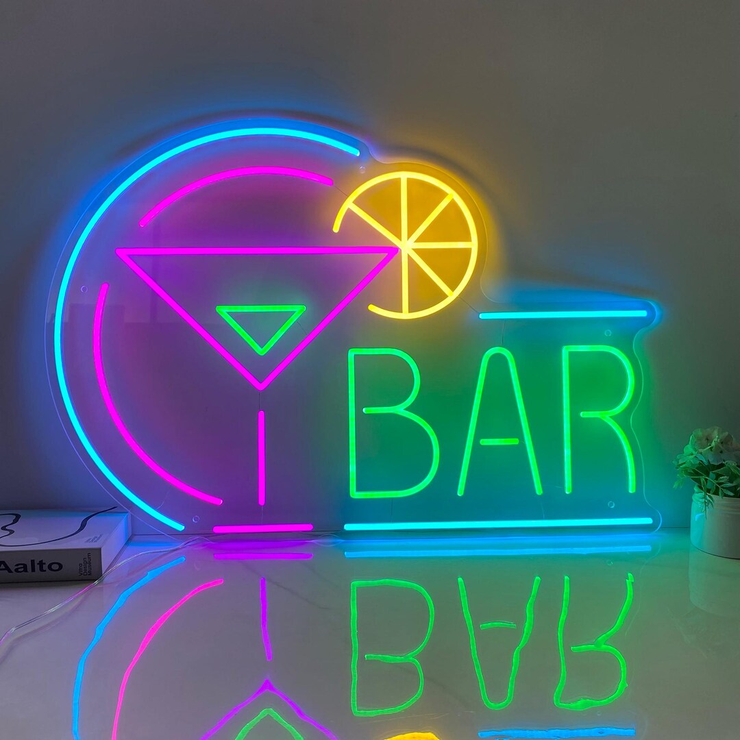 Bar Neon Sign, Cocktail Bar Sign, Cocktail Party Wall Decor, Custom ...