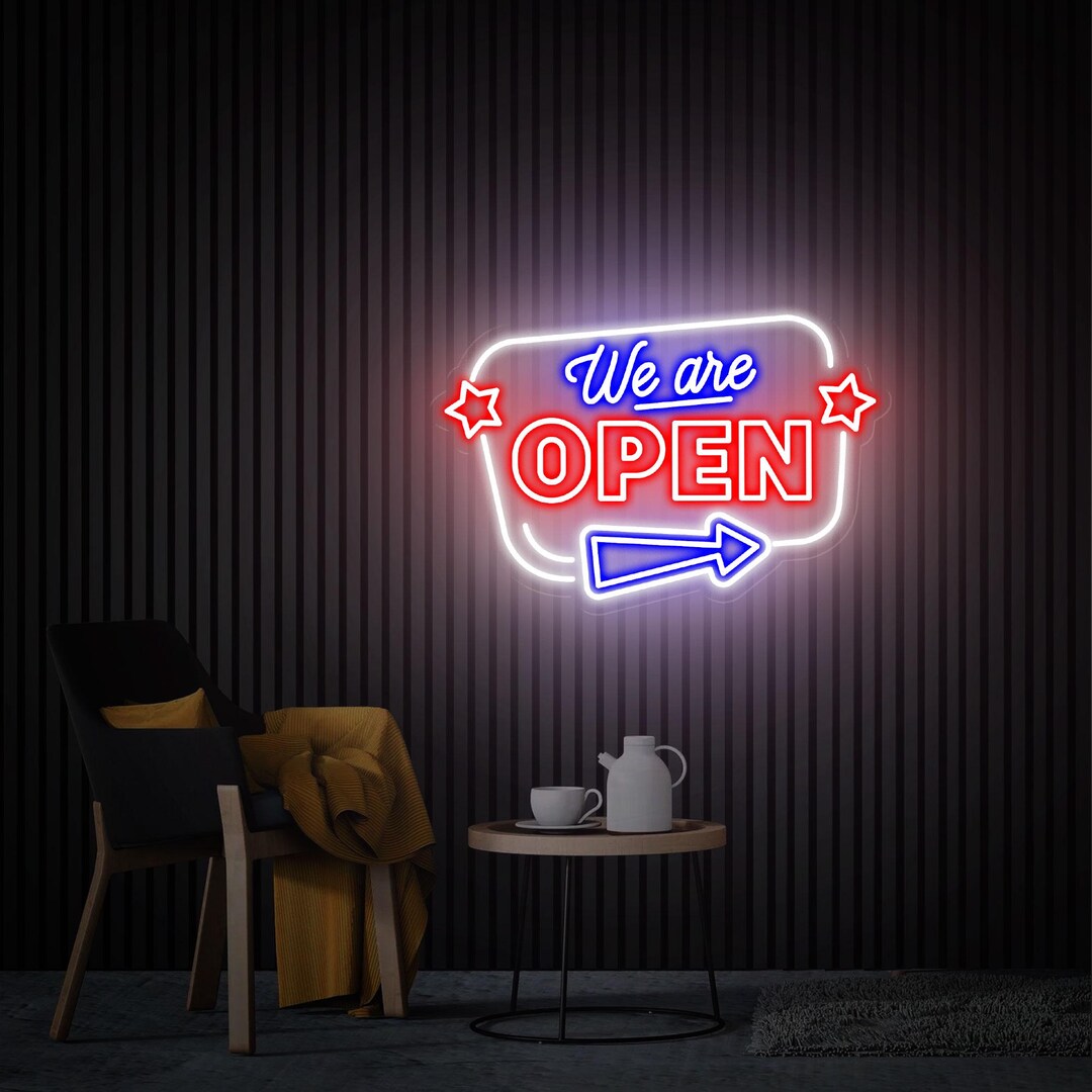 We Are Open Neon Sign, Open Led Light Sign Dimmable, Custom Neon Sign ...