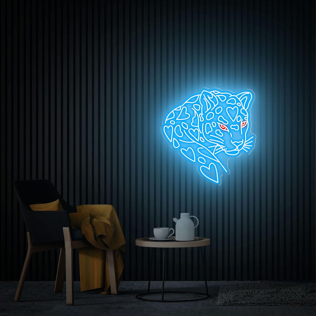 Leopard Neon Sign, Jungle Jaguar Decor, Custom Animal Neon Sign, Wild ...