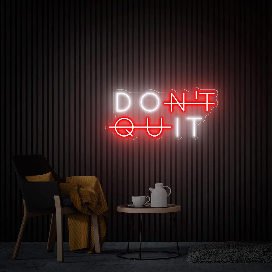 Don't Quit Neon Sign, Gym Room Wall Decor, Custom Neon Sign for Gym ...