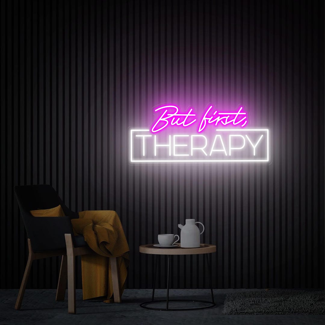 But First Therapy Neon Sign Med Spa Salon Wall Decor Custom IV Therapy ...