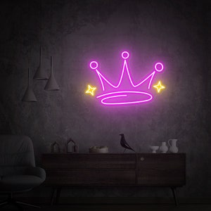 Crown Neon Sign, Crown Led Sign, Gift Sign Wall Decor, Personalized ...