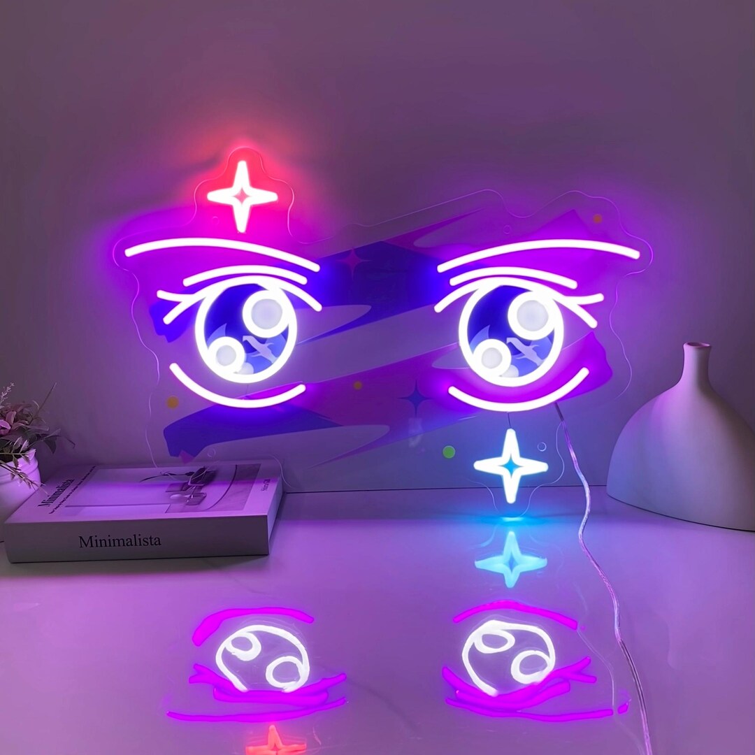 Anime Eyes Neon Sign, Passionate Eyes LED Neon Sign Light Pop Art ...