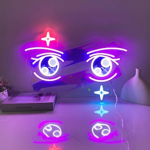 Anime Eyes Neon Sign, Passionate Eyes LED Neon Sign Light Pop Art ...