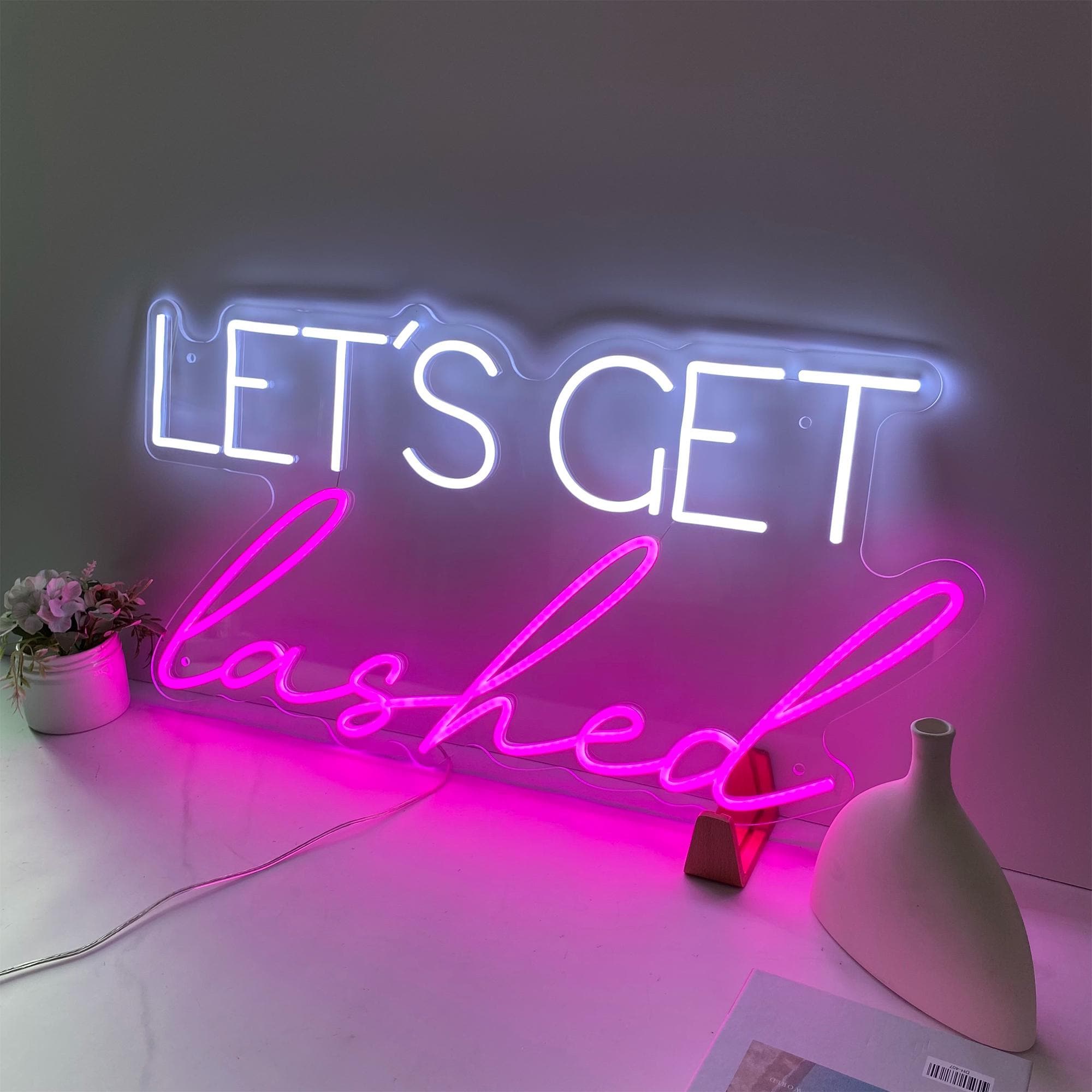 Let's Get Lashed Neon Sign, Beauty Salon Decor, Custom Neon Sign, Lash ...