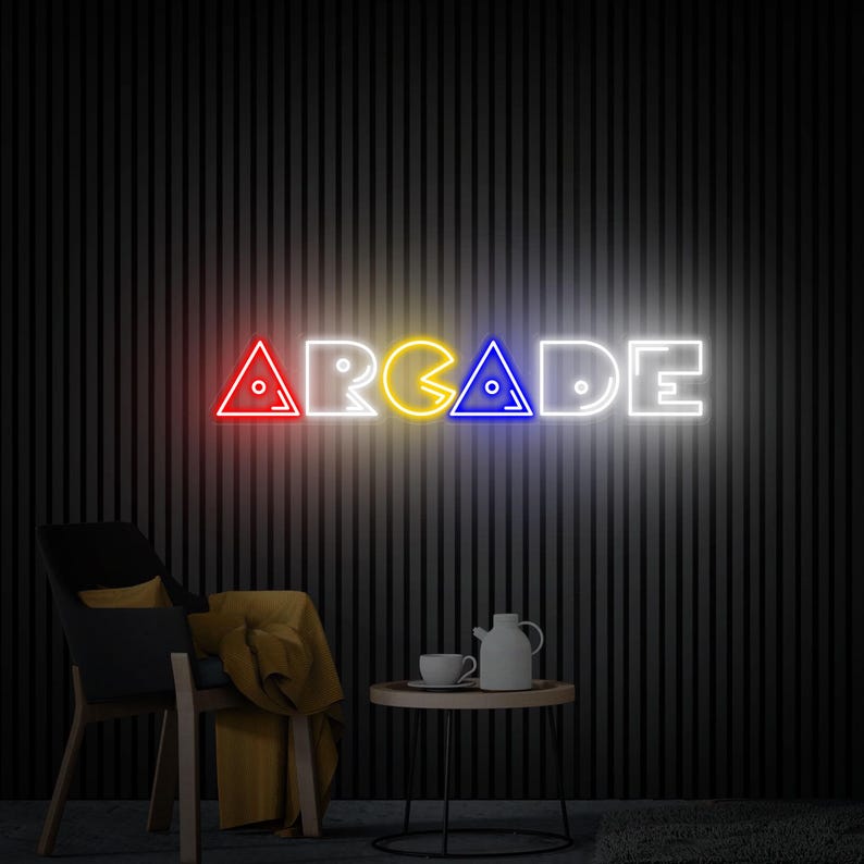 Arcade Neon Sign, Gameroom LED Decor, Custom Arcade Sign, Retro Game ...