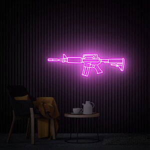 M4A1 Neon Sign, M4 Led Sign, Rifle Neon Sign, Custom Gun Neon Sign ...