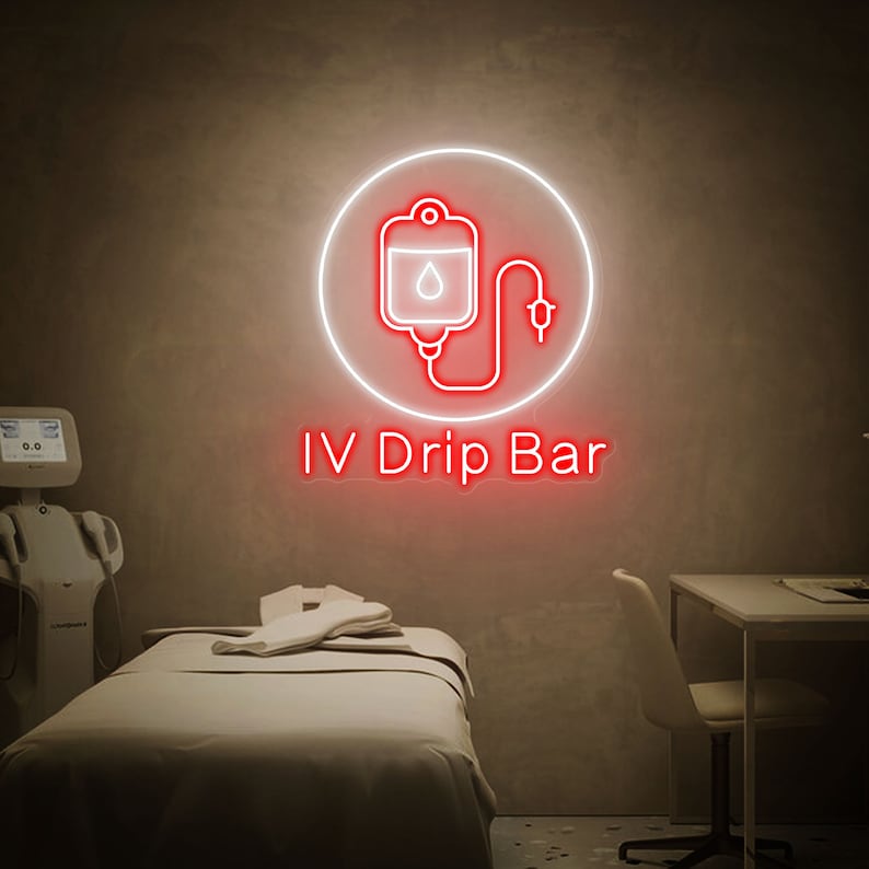 IV Drip Bar Neon Sign, IV Therapy Led Light Sign, Beauty Salon Decor ...