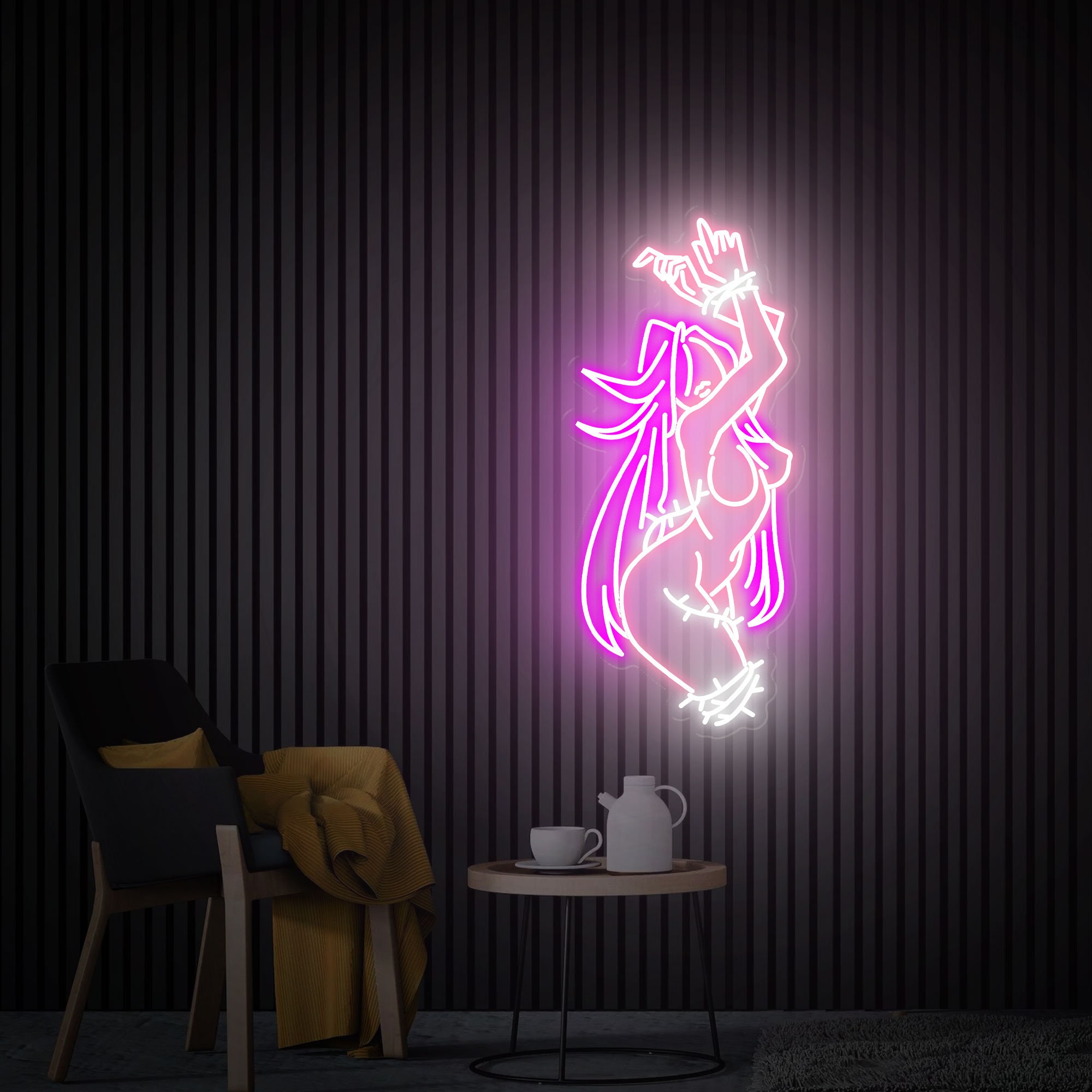 Girl Neon Sign Girl Trapped by Thorns Neon Light, Crazy Party Led Light ...