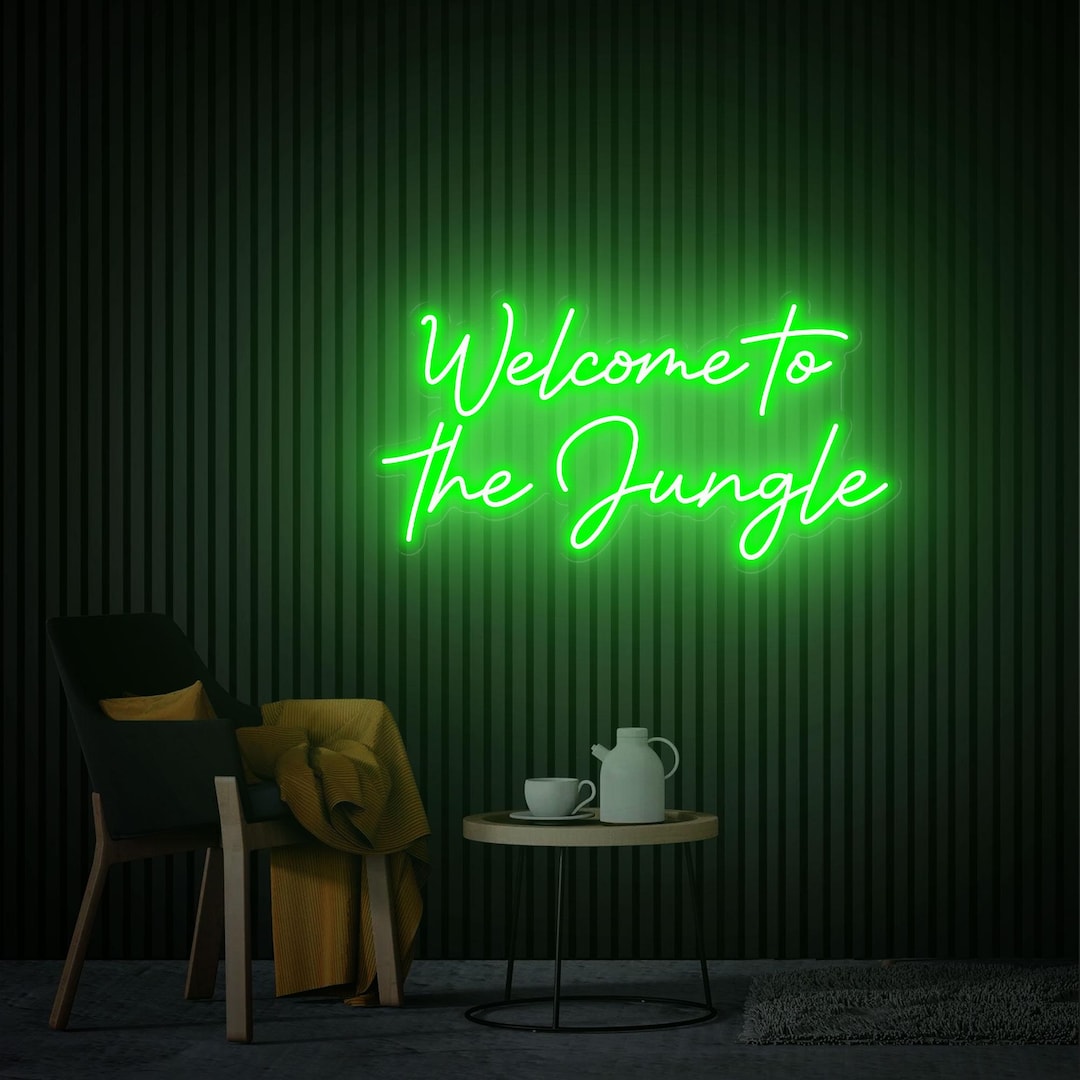 Welcome to the Jungle Neon Sign, Custom Neon Sign Led Light Home Office ...