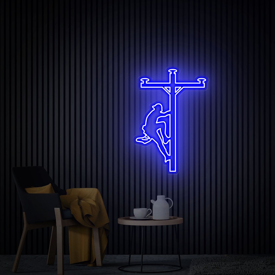 Lineman Neon Sign, Lineman Led Light, Retirement Gift, Gift for Dad ...