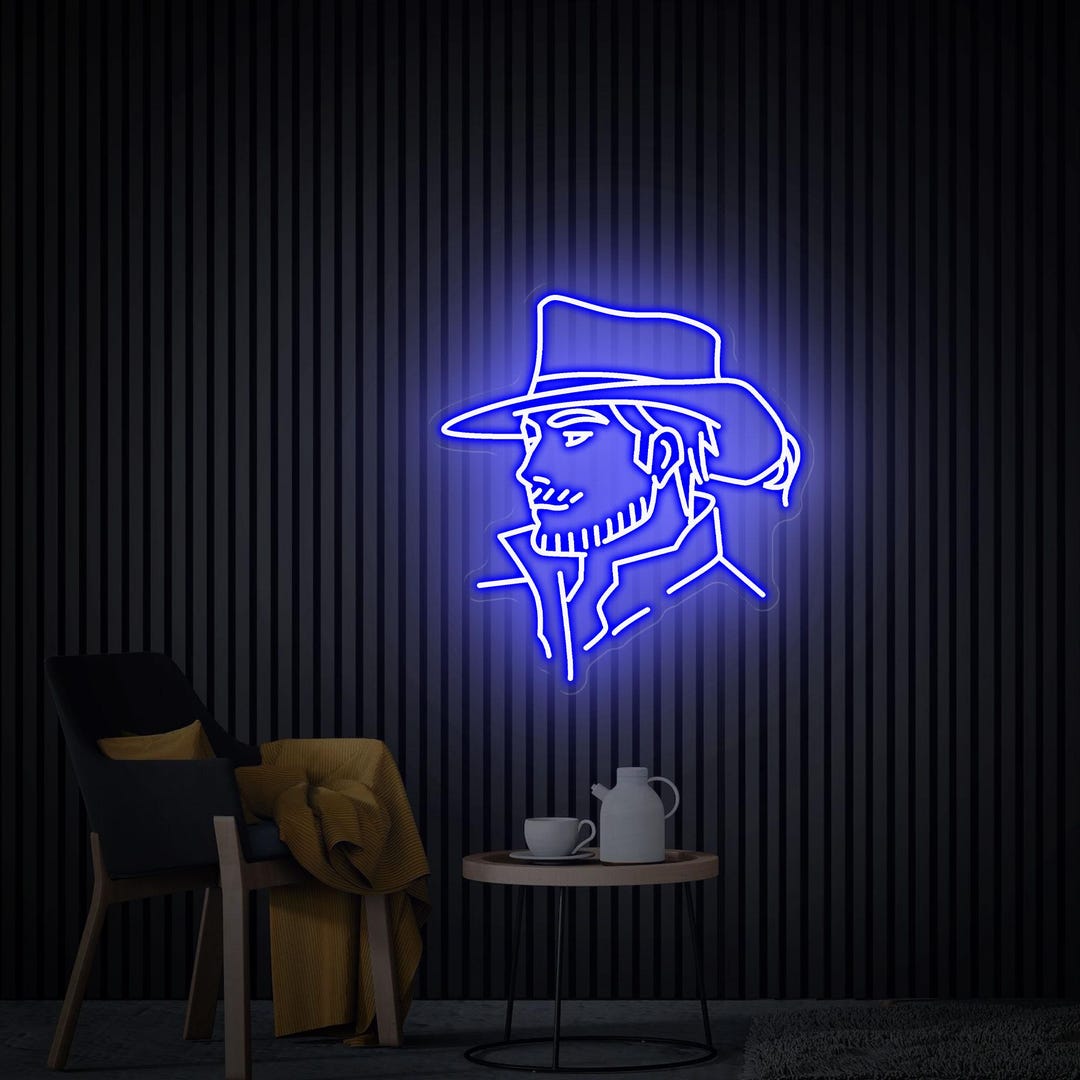 Cowboy Neon Sign, Cowboy Men Led Sign, Custom Neon Sign, Cowboy Straw ...