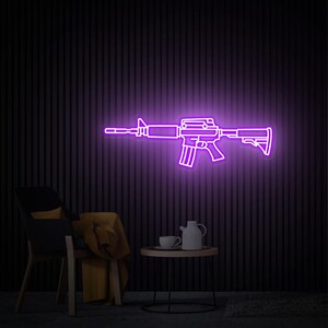 M4A1 Neon Sign, M4 Led Sign, Rifle Neon Sign, Custom Gun Neon Sign ...