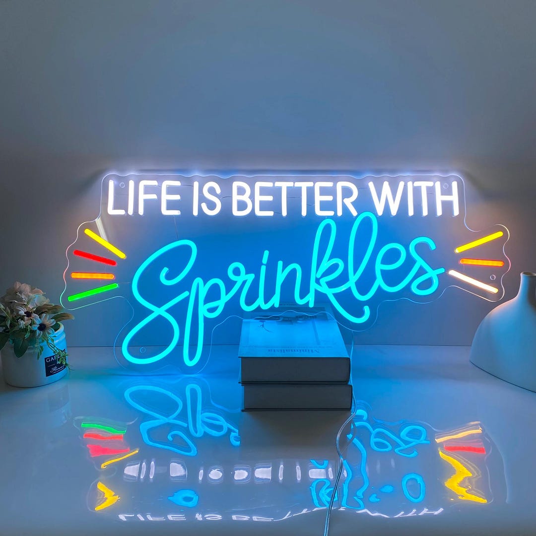 Life is Better With Sprinkles Neon Sign, Summmer Decor Custom Neon Sign ...