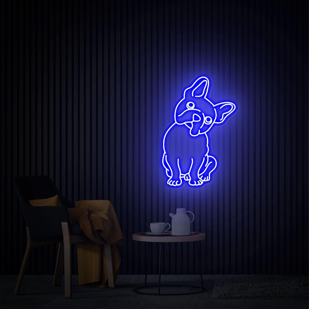 French Bulldog Neon Sign, French Bulldog Art, Custom Bulldog Neon Sign ...