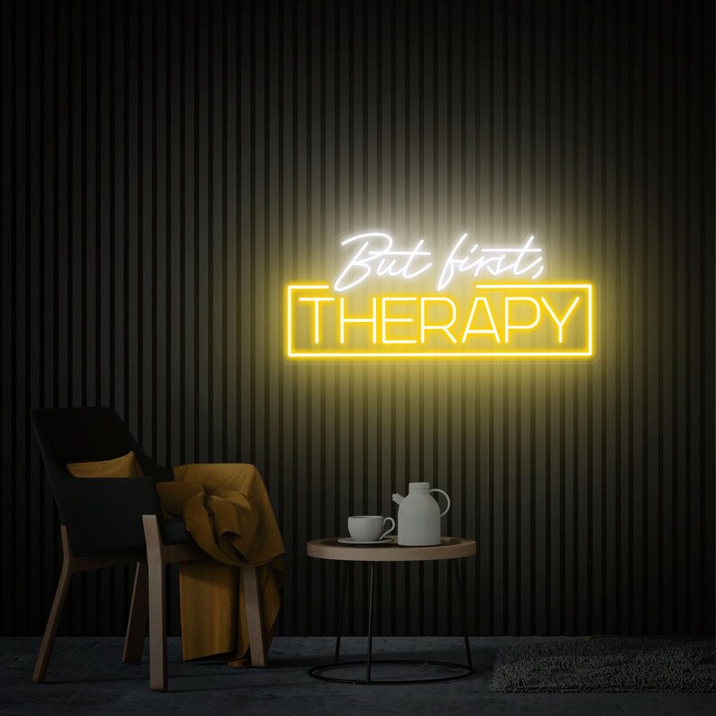 But First Therapy Neon Sign Med Spa Salon Wall Decor Custom IV Therapy ...
