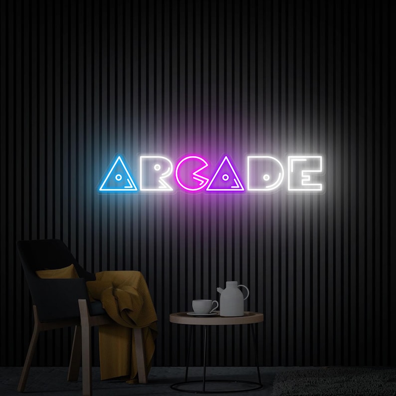 Arcade Neon Sign, Gameroom LED Decor, Custom Arcade Sign, Retro Game ...