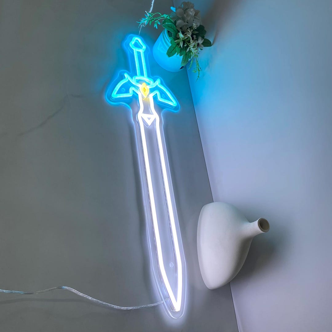 Sword Neon Sign, Sword Neon Wall Art, Game Lover Gift, Gaming Room ...